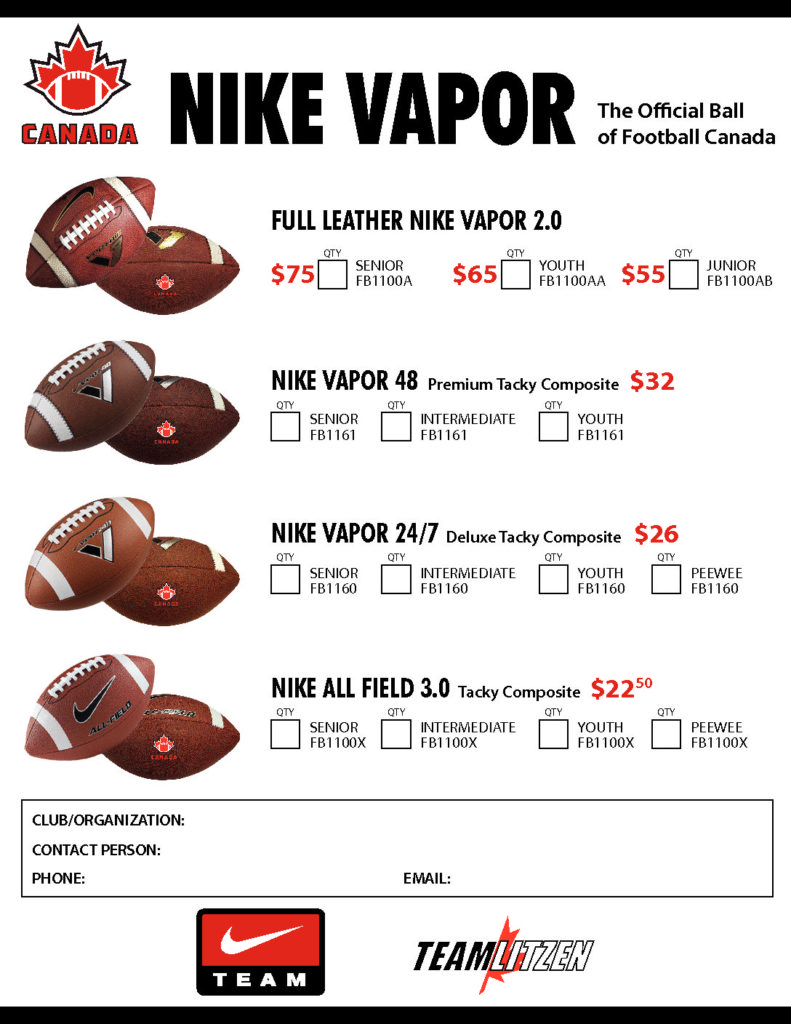 Want to Order Footballs? - Football Canada